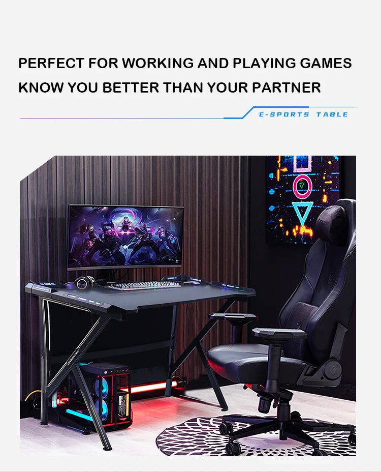 Dowinx Rgb Led Gaming Table Pc Computer Gaming Desk Gaming Table - Buy ...