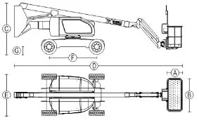 Cherry Picker Man Lift Equipment - 25m Self Propelled Boom Lift