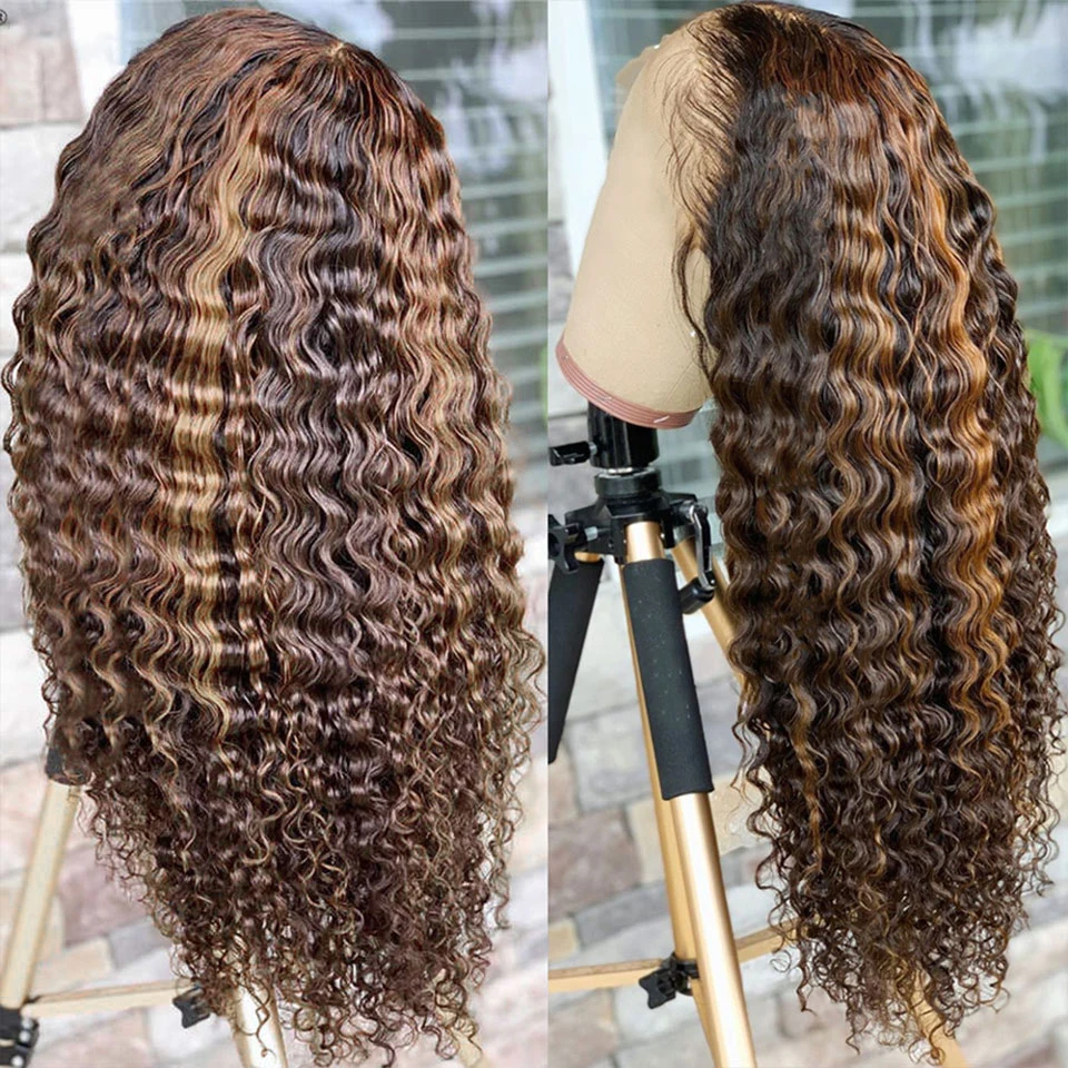 Human Hair Highlight Wig Pre Plucked Highlight Wigs Frontal Wig ...
