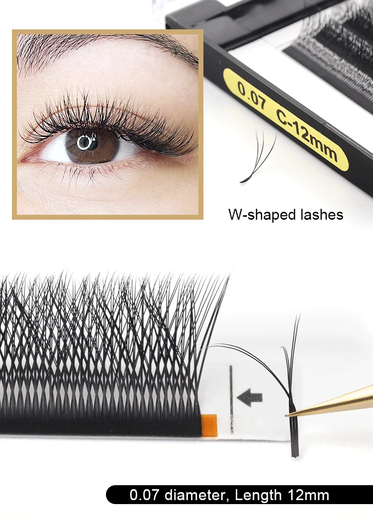 Wholesale Clover Lash Extensions - Ultra Deep Black C D Curl
