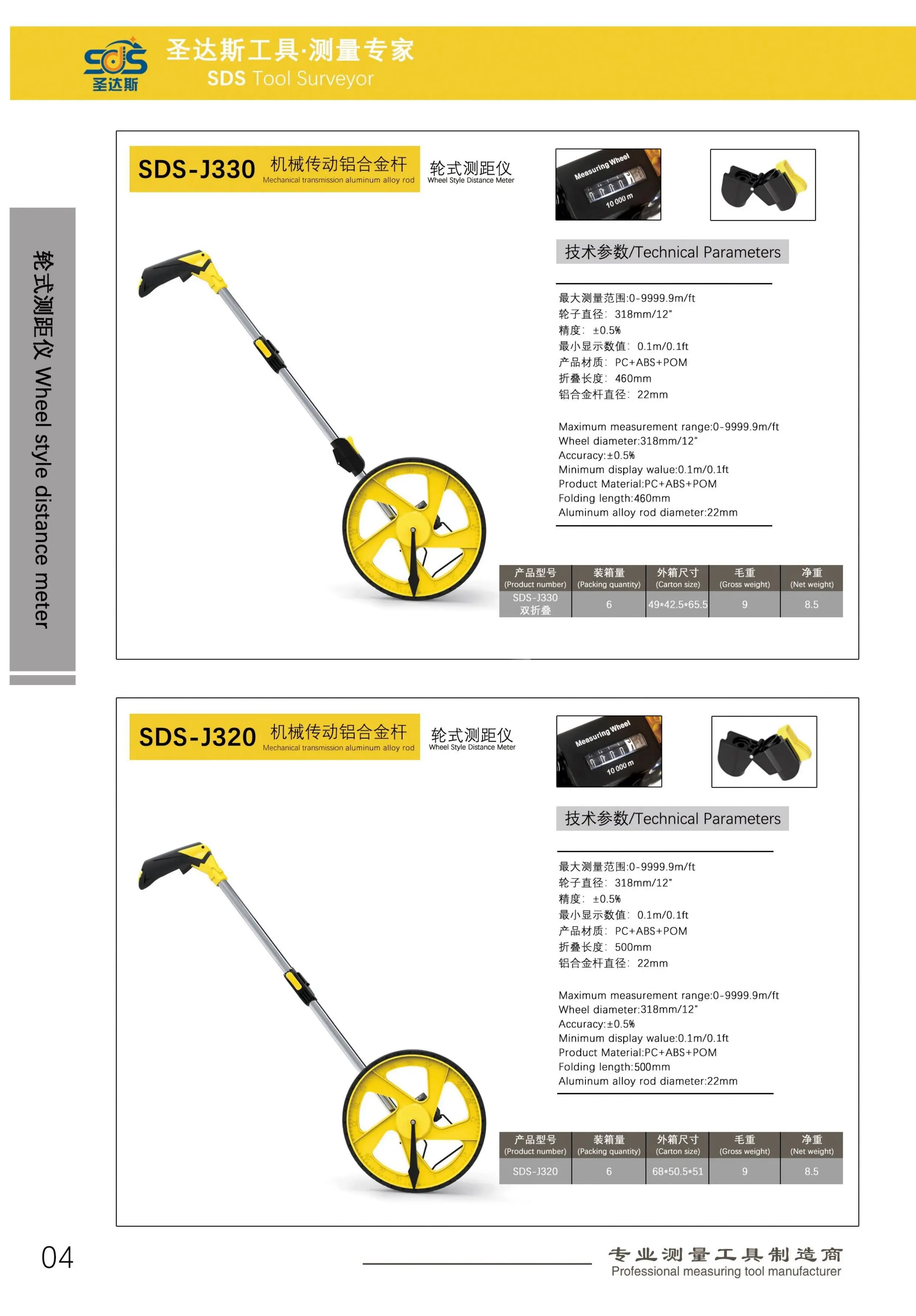 10000 Meter Manual Push Roller Distance Measurement Instrument ...