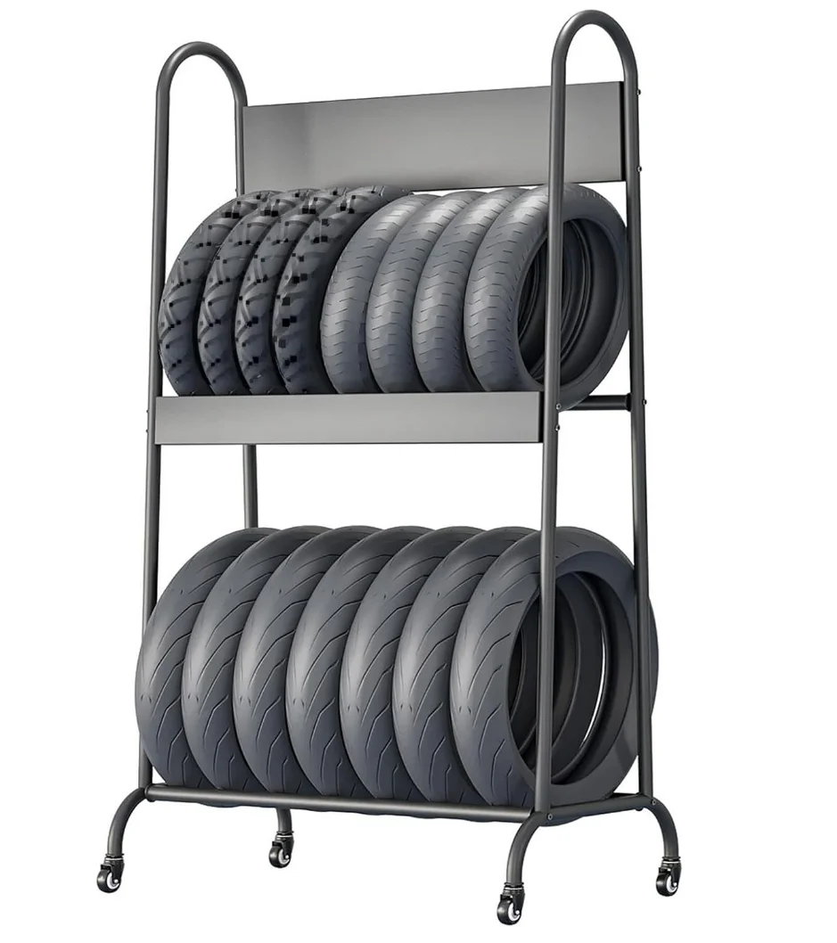 Heavy Duty Motorcycle Tire Display Rack Wheel Storage Organizer Wire ...