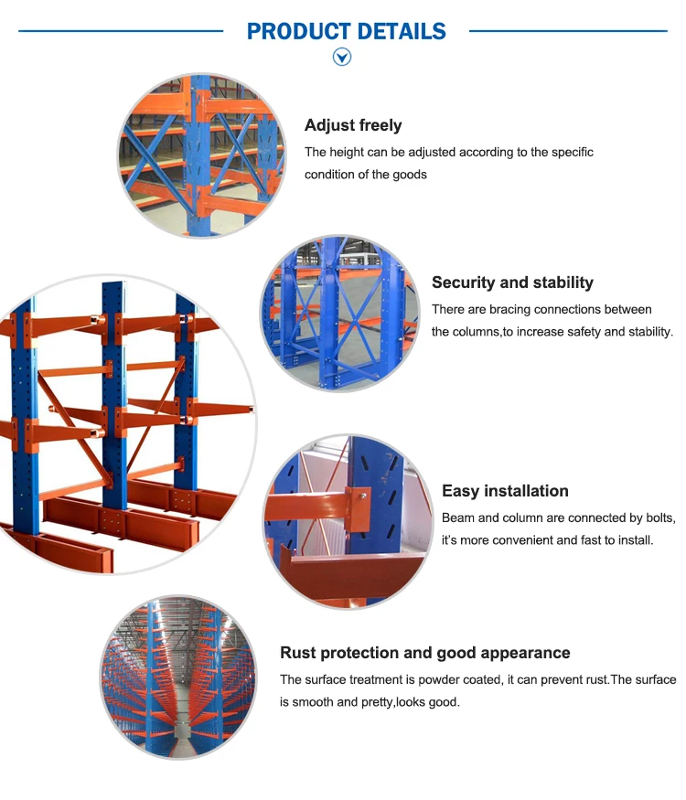 High Quality Warehouse Heavy Duty Cantilever Racking System Steel ...