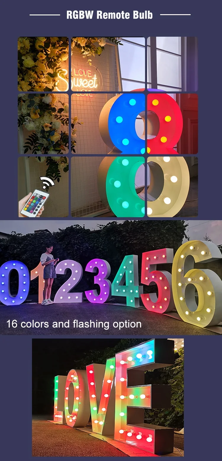 2022 Wowork Rgb 3ft 4ft 3" Led Marquee Light Letters Stand Oh Baby For ...