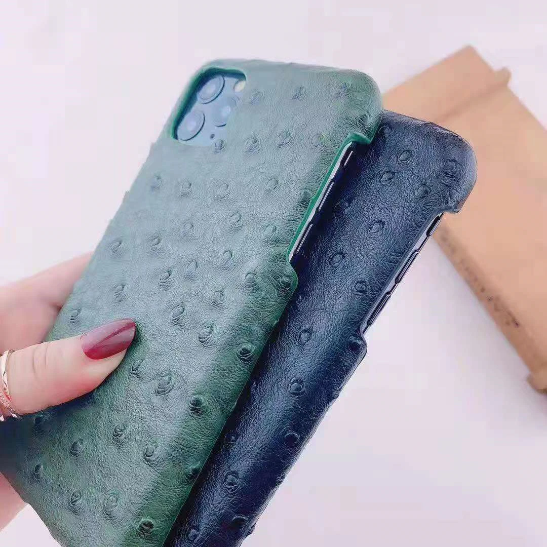 Oem Luxury Personalised Ostrich Leather Cell Phone Cases Cover For ...