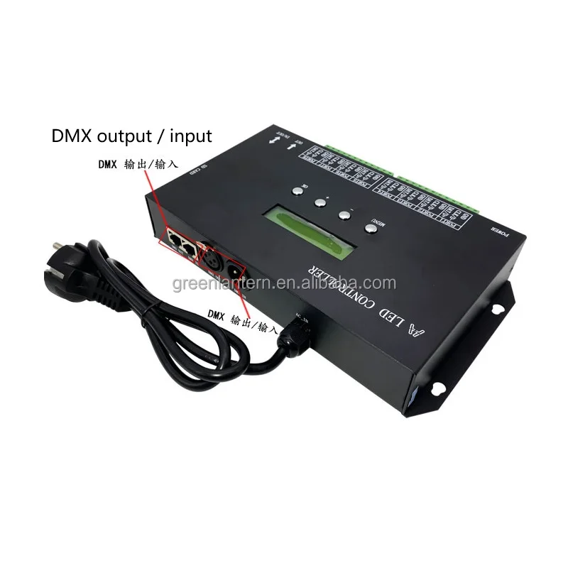 DMX512 8-port Controller H807SA Programmable Digital LED Full Color Light 8 CH 8192 Pixels SD ...