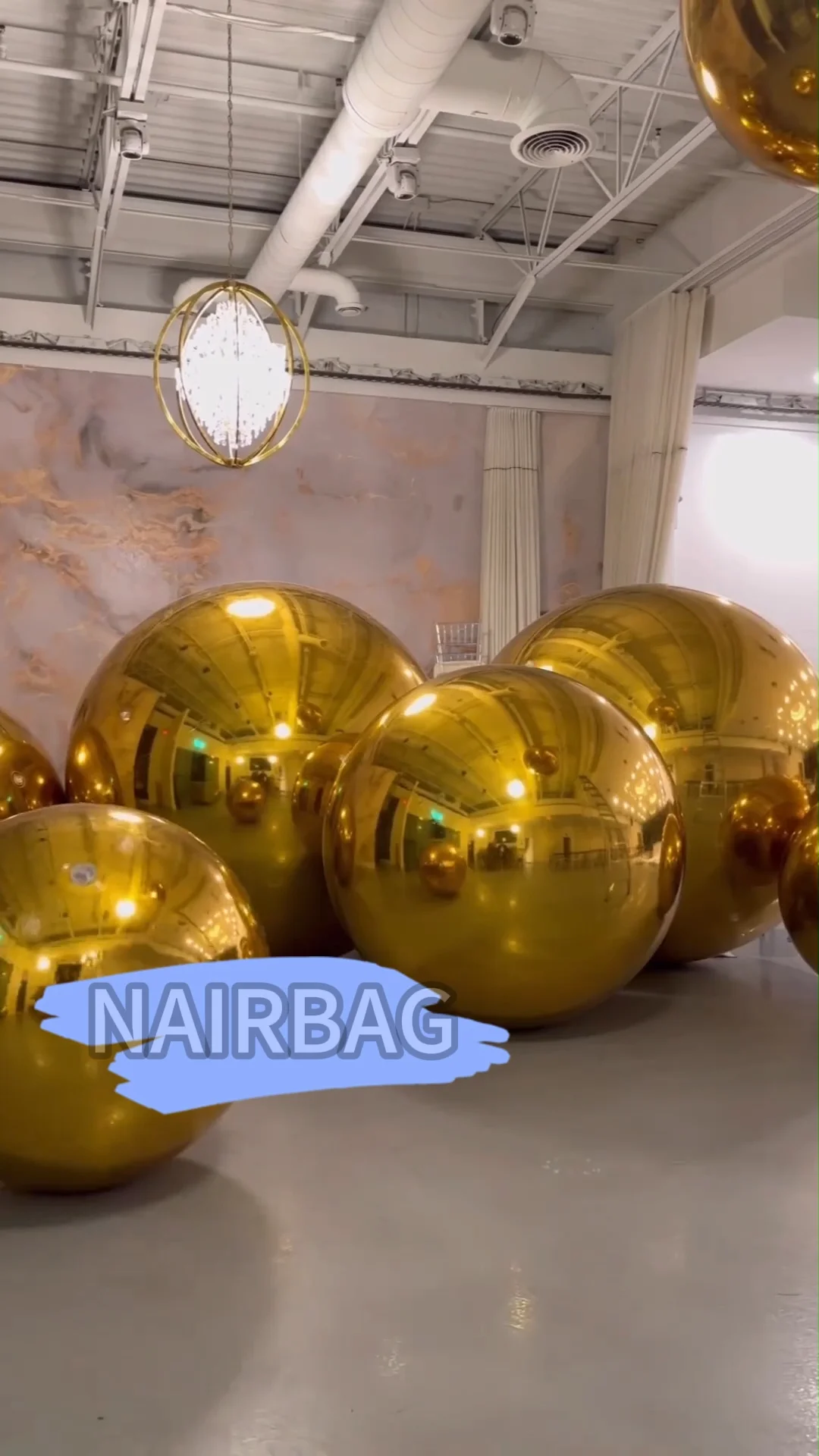 Gold Inflatable Mirror Ball Sphere Balloon Events Wedding Party Decor ...