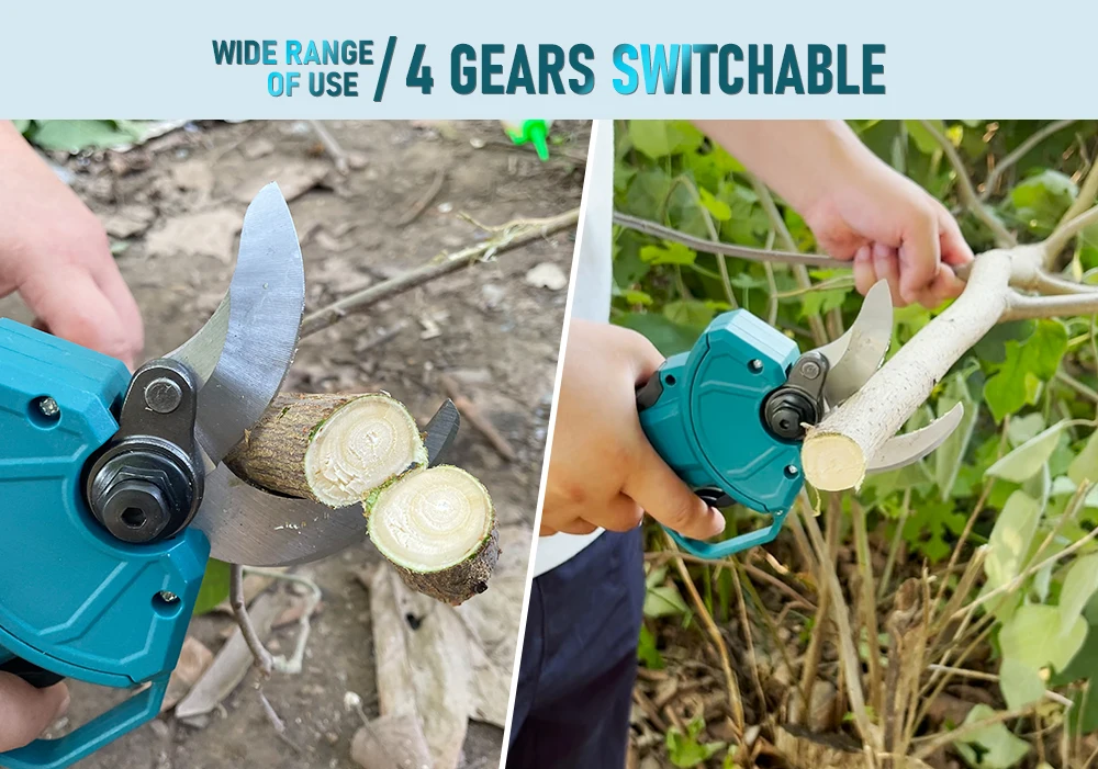 Garden Wireless Electric Pruning Shears 40mm Battery Powered Telescopic ...