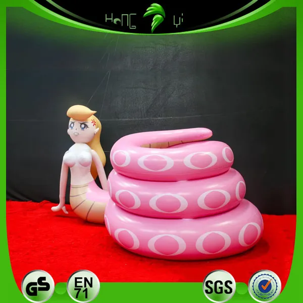 Hongyi Inflatable Pink Snake Girl Soft PVC Inflatable Animals Adult Toy ...