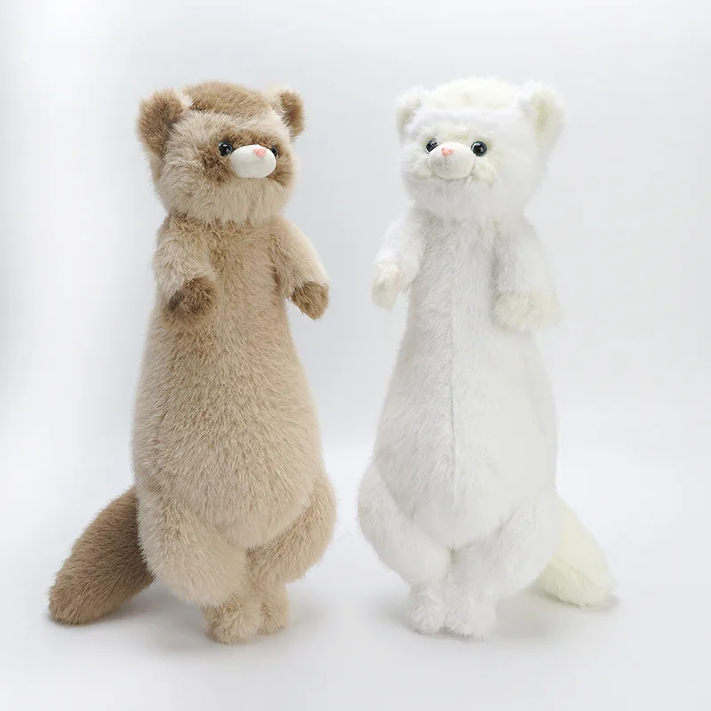 52cm Cute Kawaii Soft White Khaki Plush Ferret Stuffed Animal Toy - Buy ...