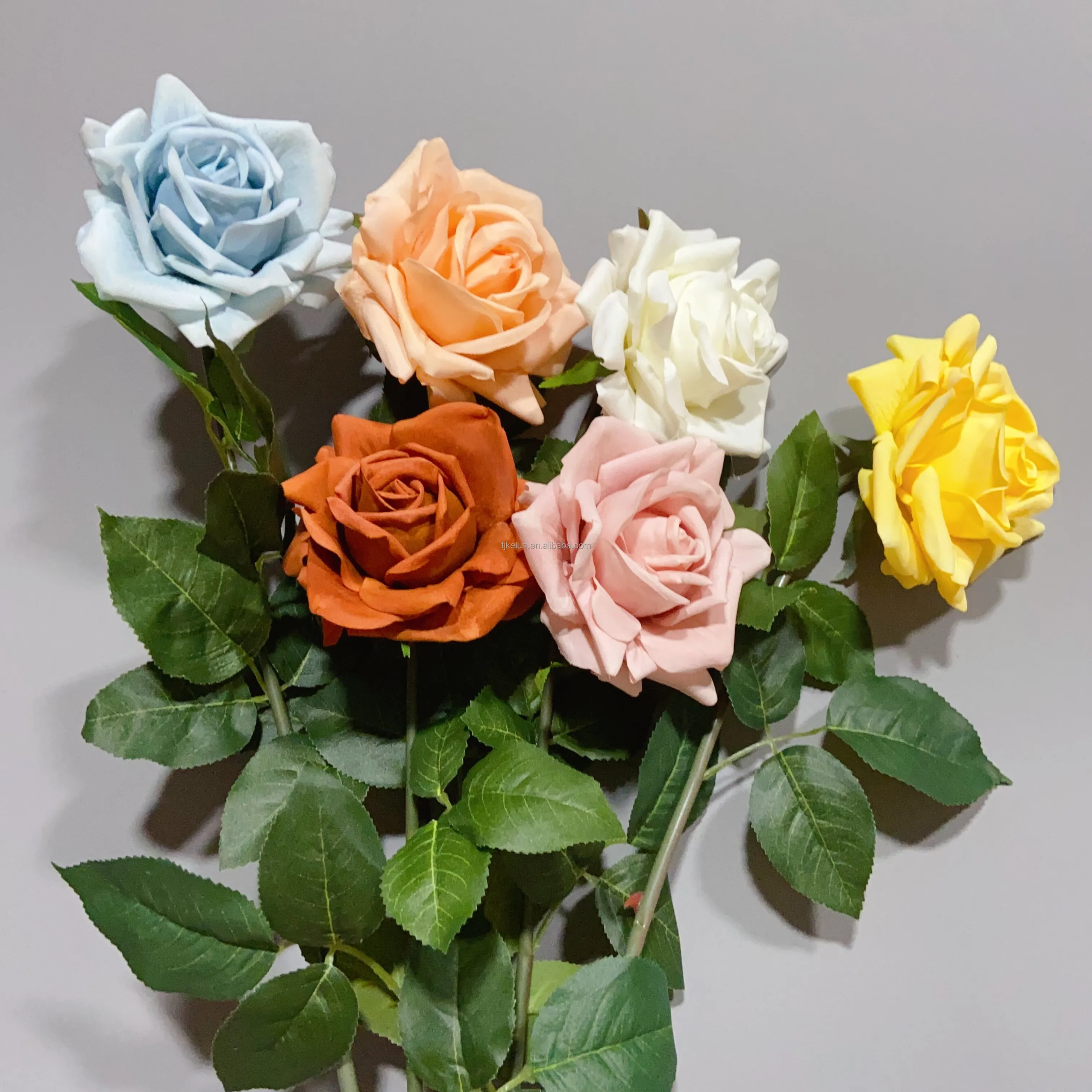 GJ-AF01-5 Wholesale Artificial Real Touch Roses Artificial Roses Latex ...