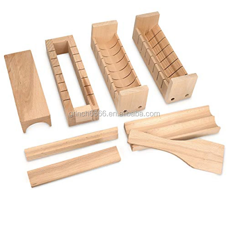 Wood Sushi Set Complete Wooden Kit Sushi Maker 7X Tools 1x Spatula for ...