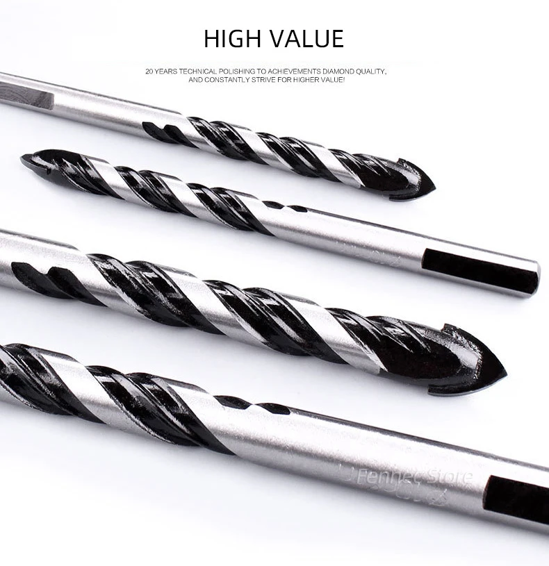 10pcs Multifunctional Triangle Diamond Drill Set 3-12mm Glass Metal ...