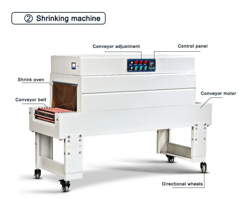 Automatic L Bar Sealer Side Sealing Heat Tunnel Shrink Wrap Machine for Food