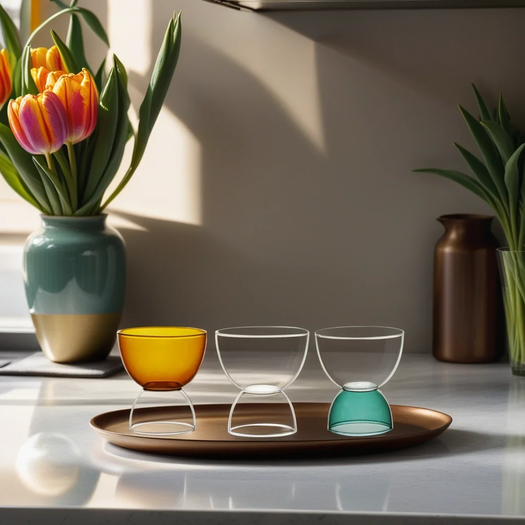 Transparent High Borosilicate Heat Resistant Contrast Color Glass Mug ...