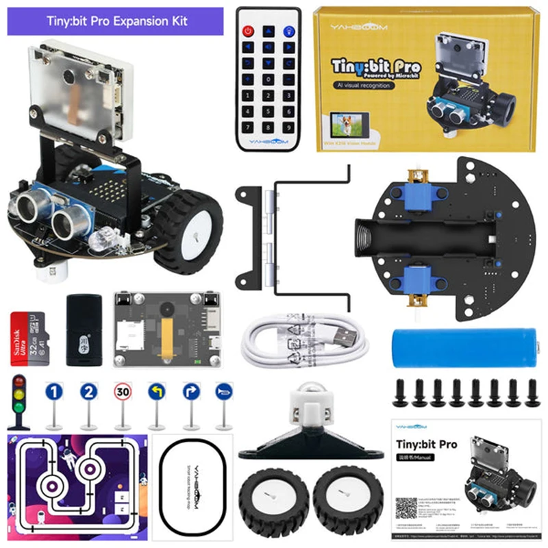 Tiny:bit Pro AI Visual Robot Car Kit for Micro:bit V2 V1