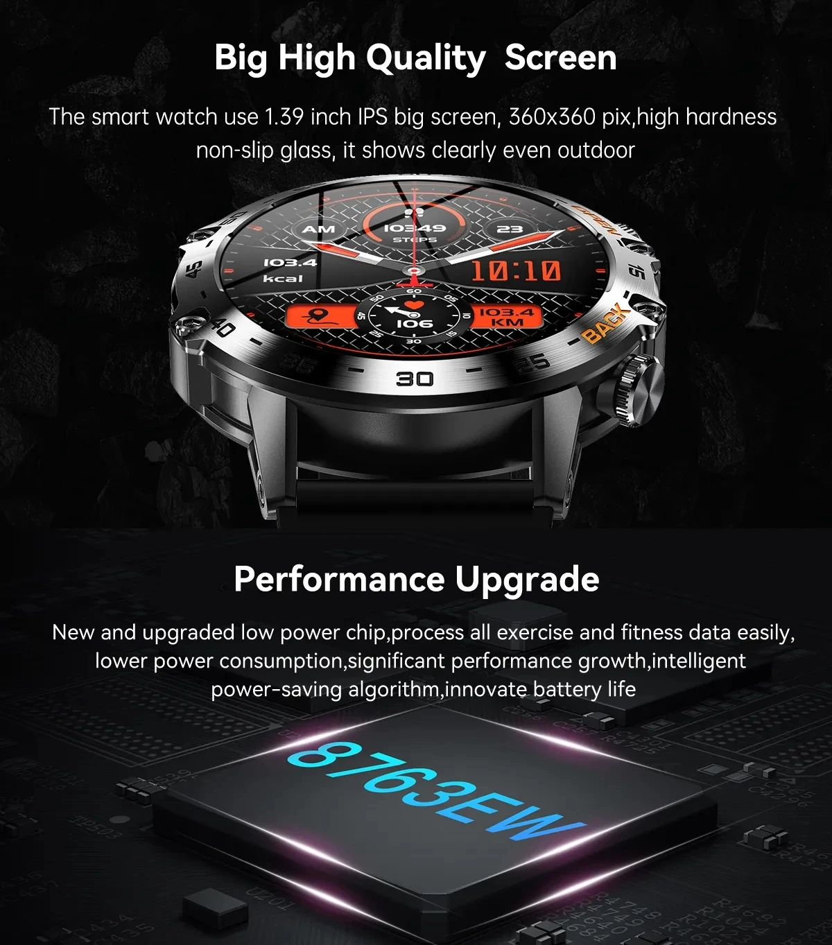1.39 Inch Ips Screen Reloj Intelligent 400mah Long Battery Standby Bt ...