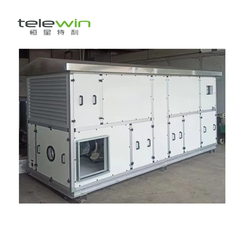 Chilled water type air handling unit and dehumidifier with EC fan ...