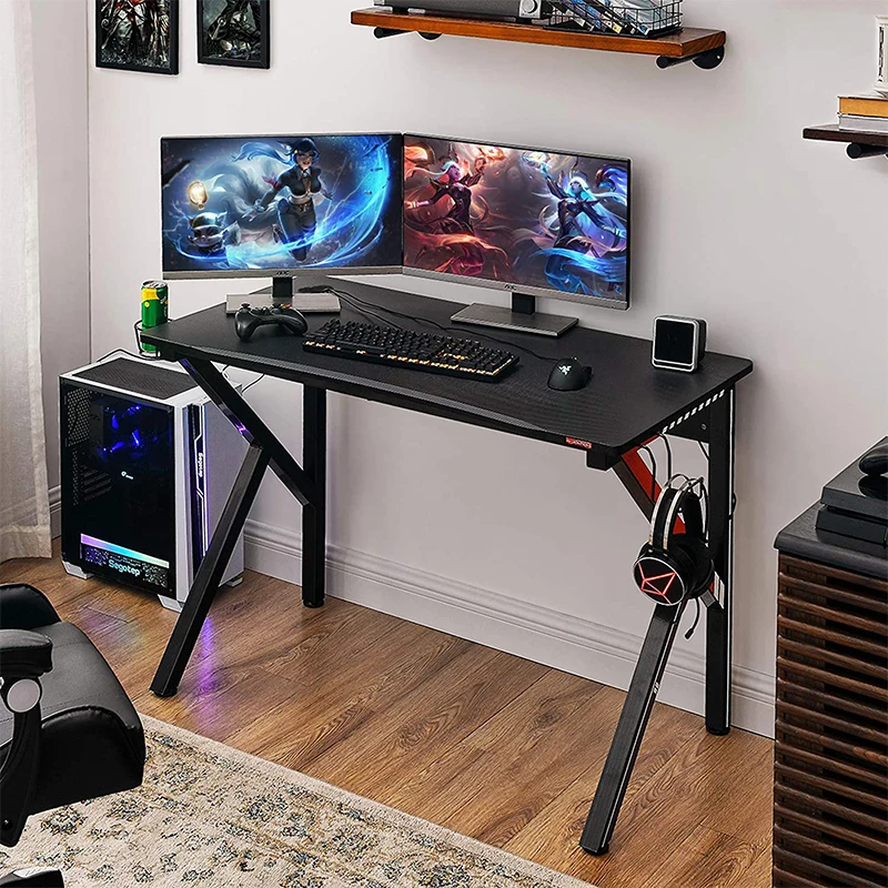 Modern Home Office Pc Computer Table Metal Wood Game Computer Desk ...