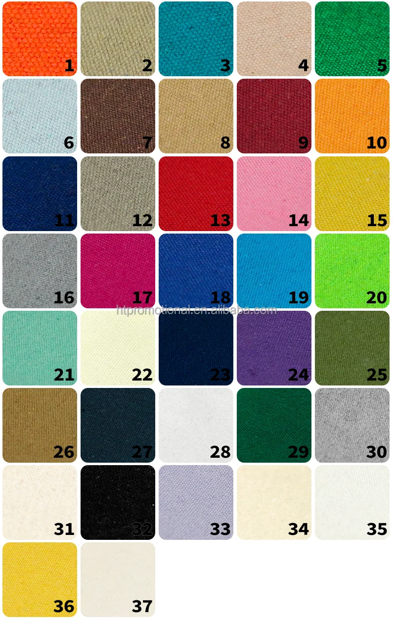 Customizable Size Solid Color Canvas Tote Bag - HTCB-1002