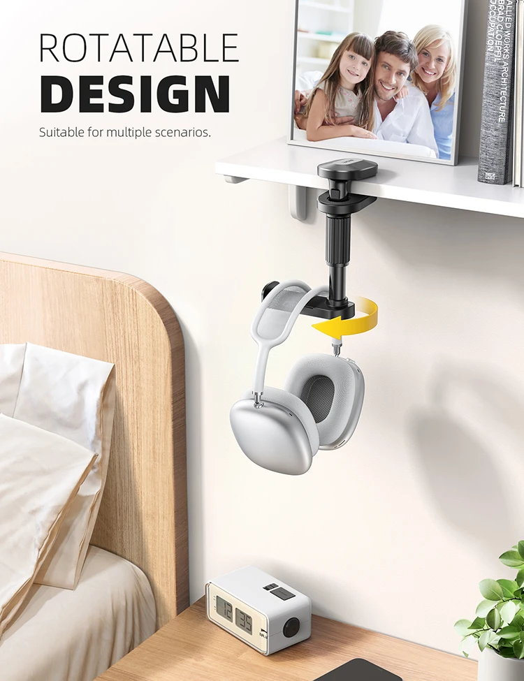 Lamicall Dh03 Headphone Stand Headset Hanger 360 Rotating Earphones ...