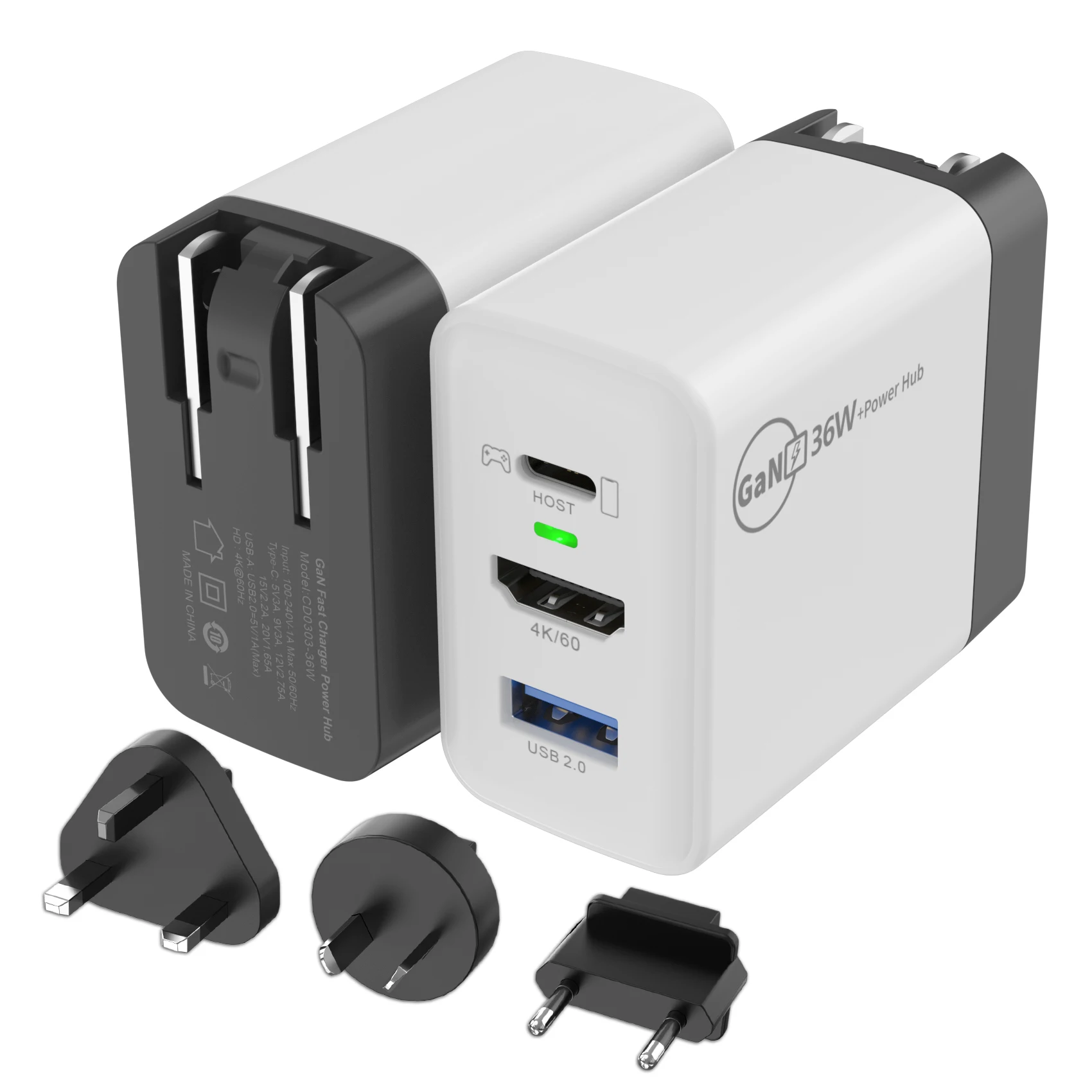 Pd Fast Charger Docking Station Hd 4k@60hz Type-c 3.1 Usb2.0 Hub 3 In 1 ...