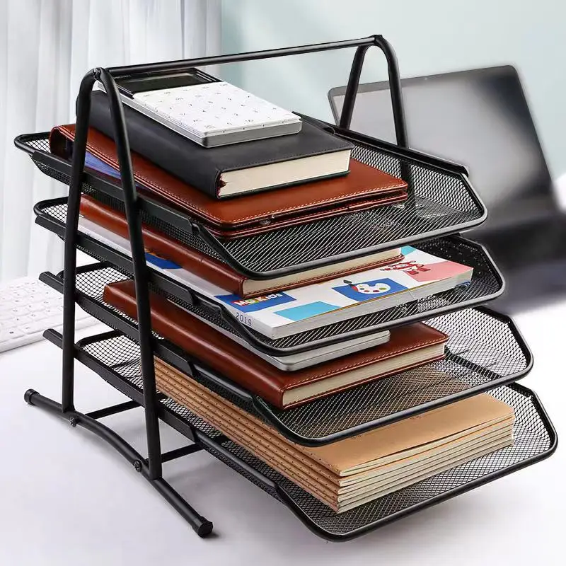 Metal Mesh 3/4-tier Document Tray A4 Paper Office Document File Paper ...