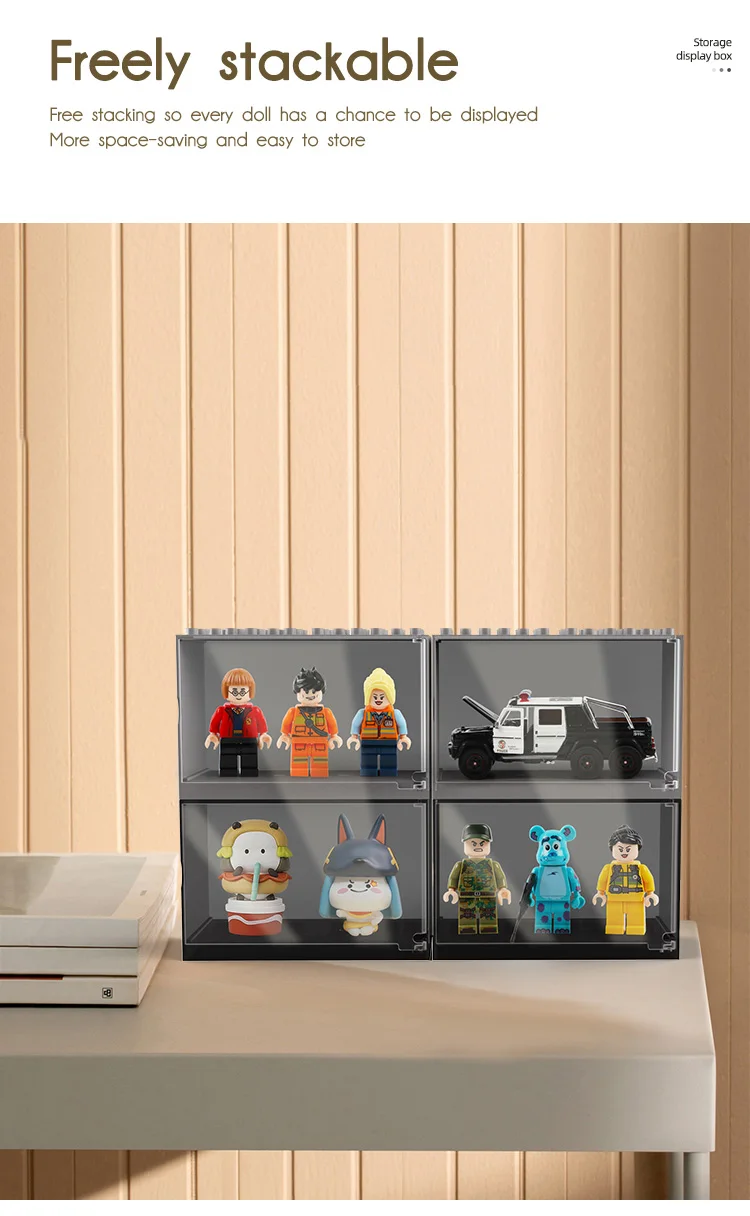 Sl High-transparent Plastic Minifigures Display Case Building Block Box ...
