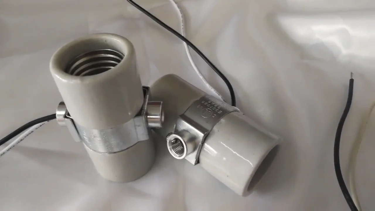 Light Fixtures E26 Keyless Glazed Porcelain Bulb Holder Twin Lampholder ...