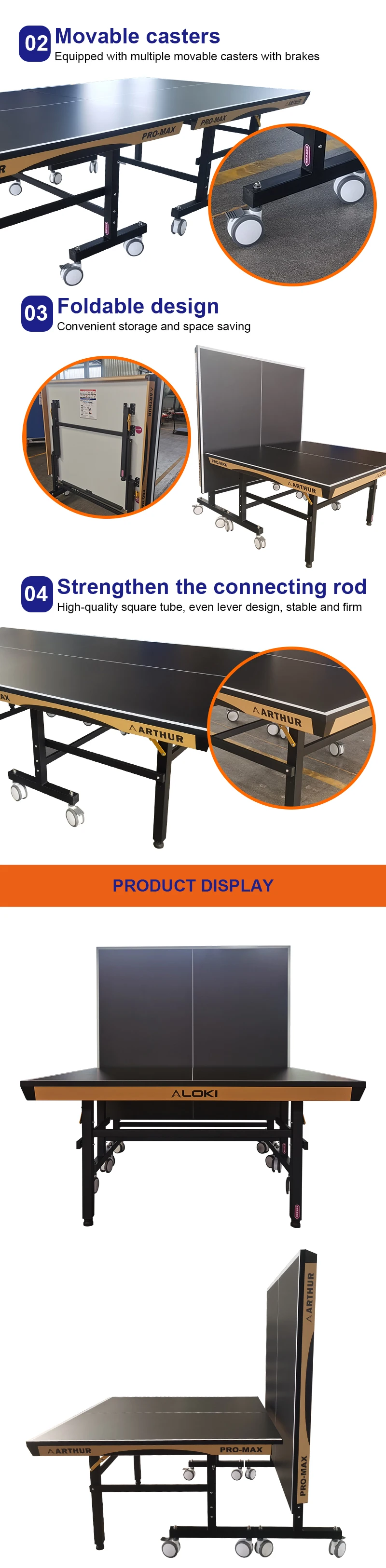 LOKI Pro-Arthur MDF Table - Foldable Table Tennis Table