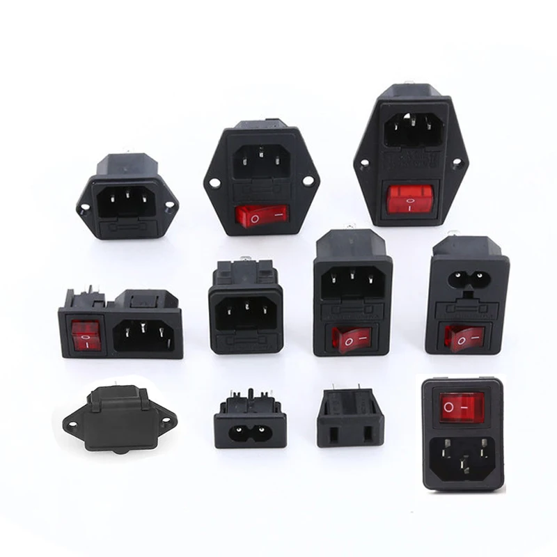 Ac Power Socket With Rocker Switch 2-in-1 Type 3 Pin Ac-02a Plug With ...