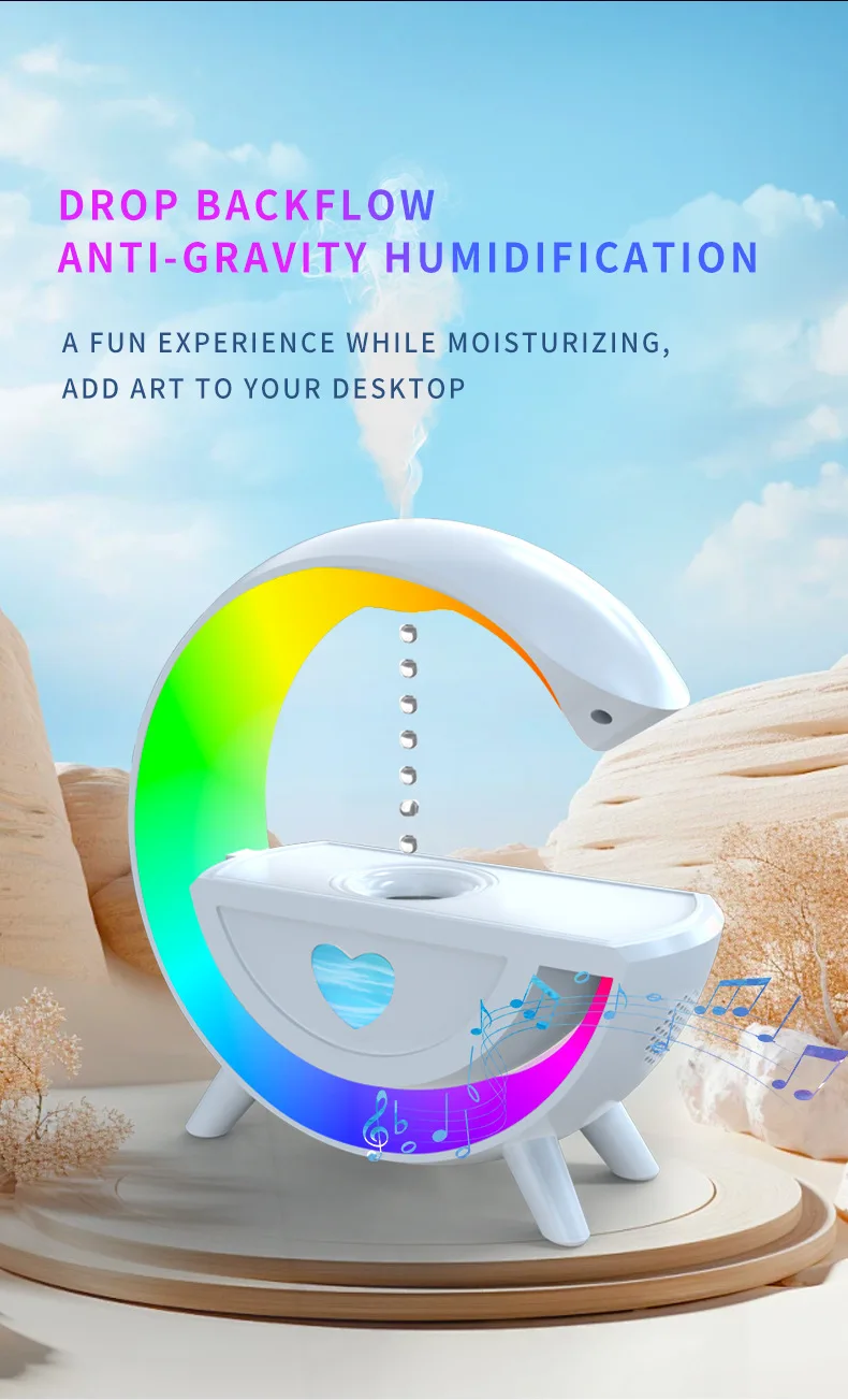 Anti-gravity Humidifier For Home/office With Led Lamp,Water Drop ...