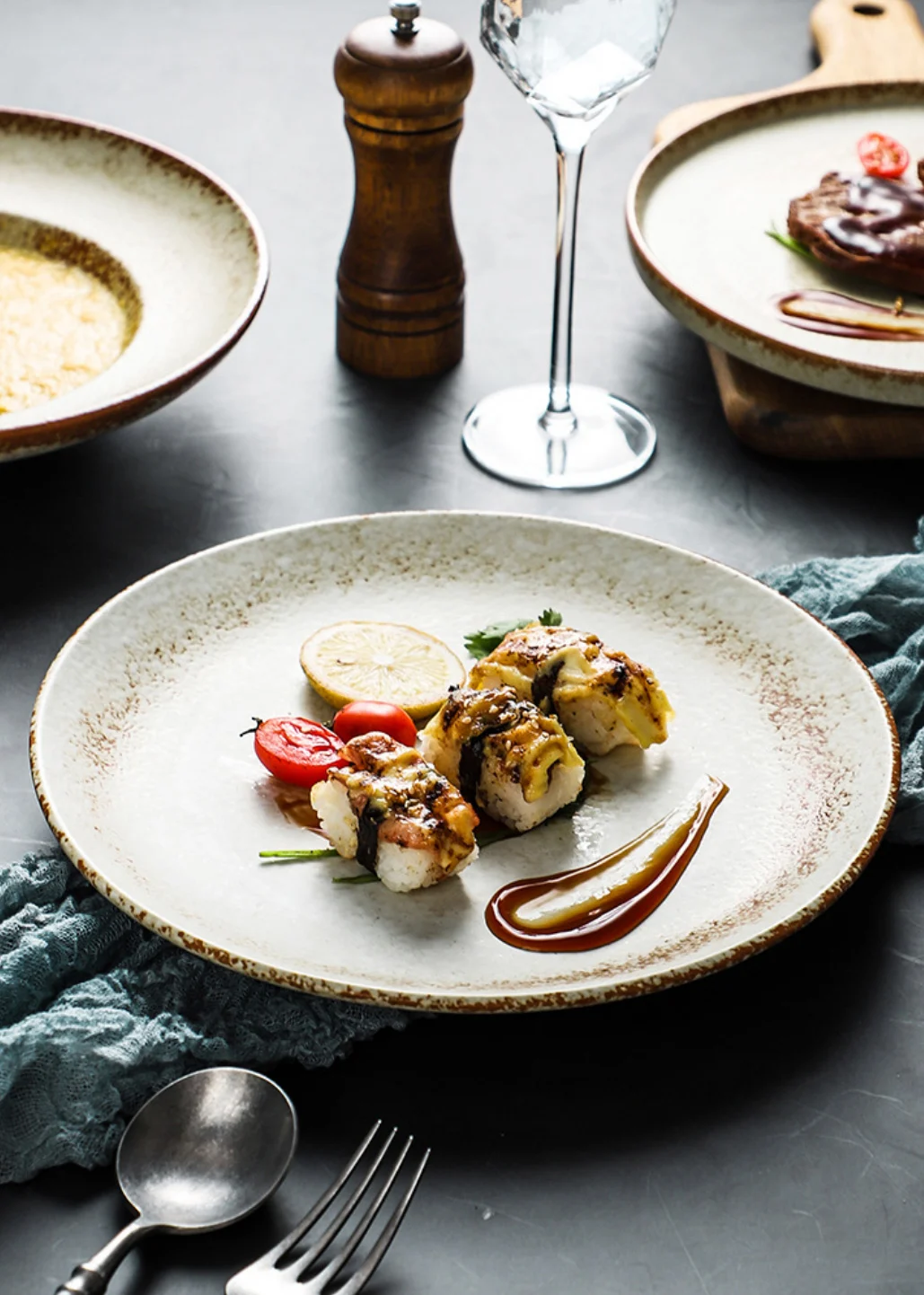 Wholesale Retro Milky White Ceramic Dinner Ware Set for Restaurant ...