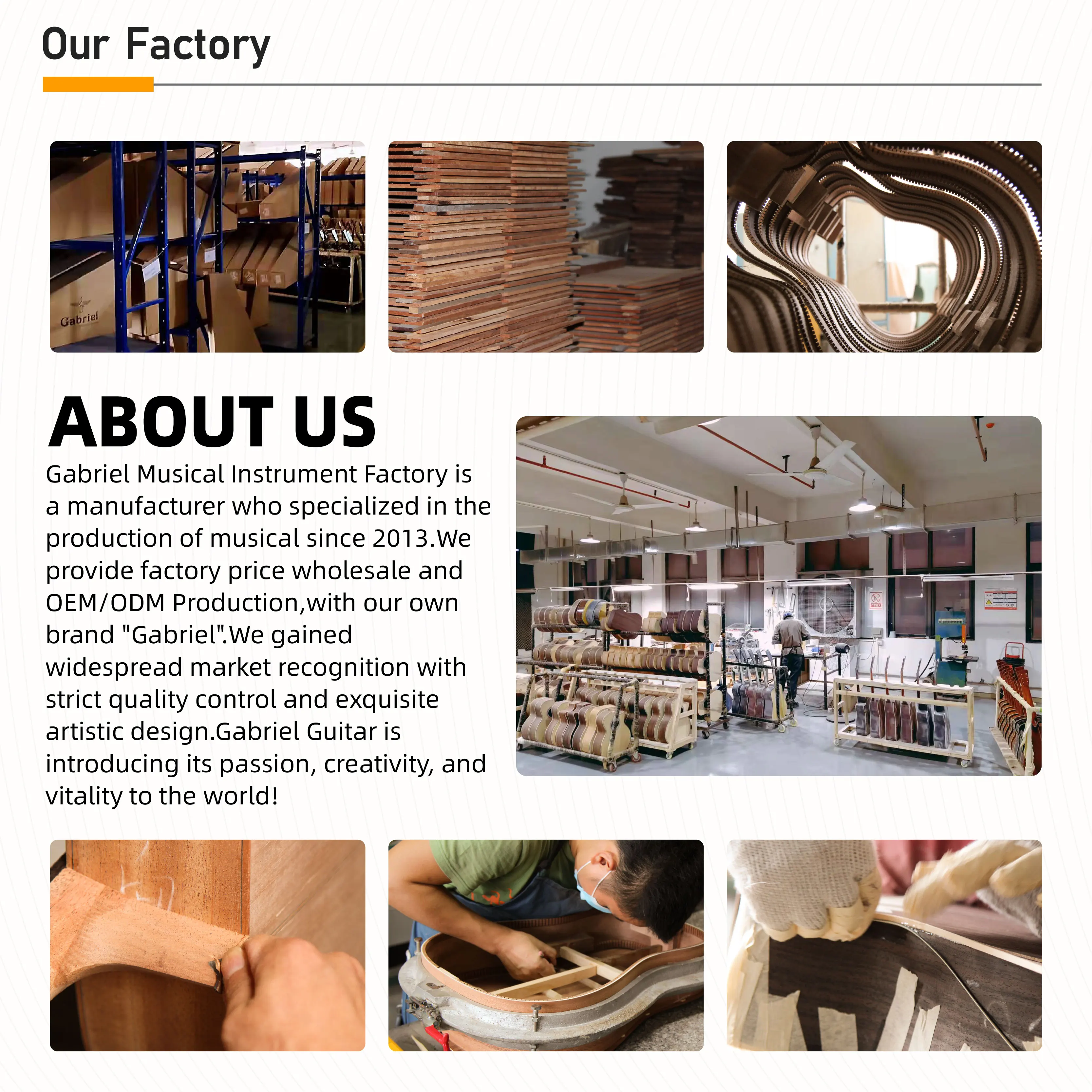 Gabriel Factory All Solid Guitar Acoustic Electric Guitar Gr-65w Oem ...