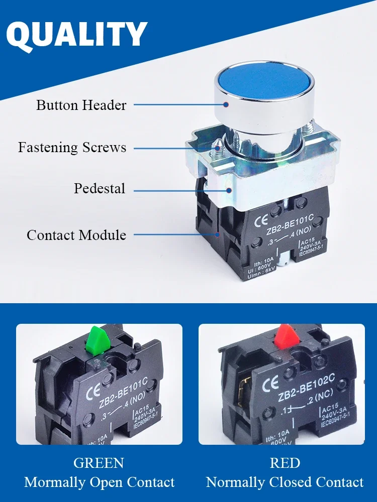 High Quality Push Button On Off Momentary Button Push Switch - Buy ...