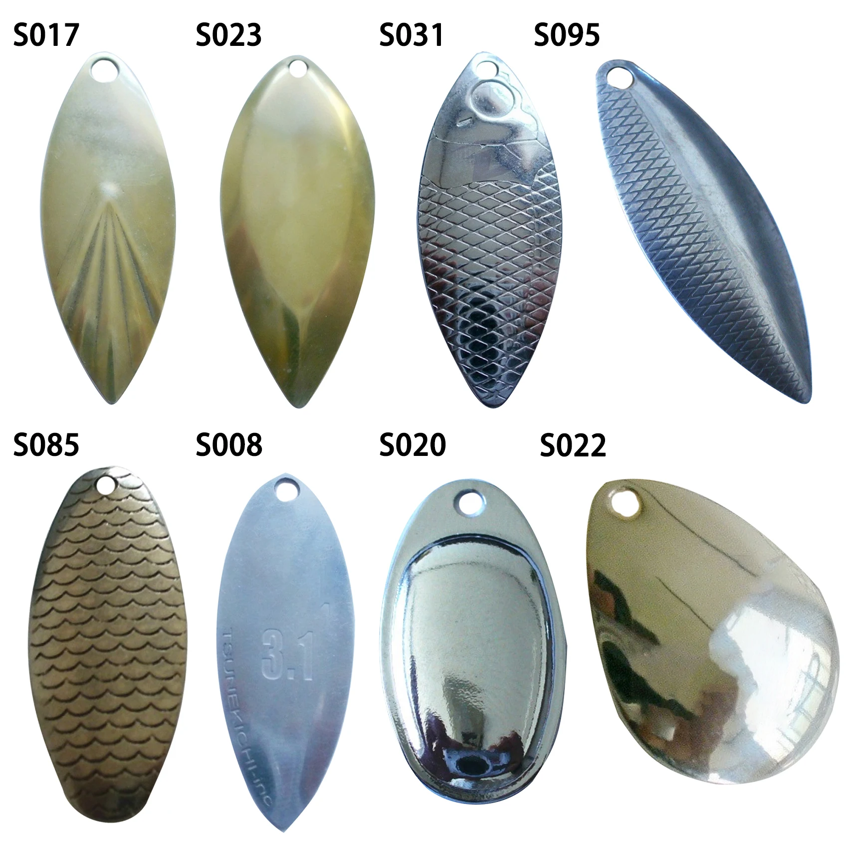 S061 Fishing Spoons Spinner Blades French Blades for Lures Bass Walleye ...