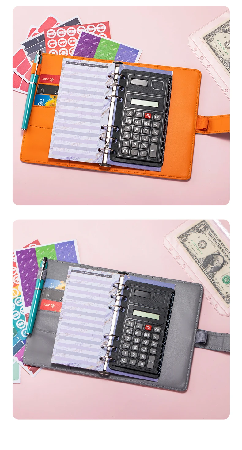 Custom Loose Leaf A6 Binder Wallet With Envelope Stationary Accessories ...