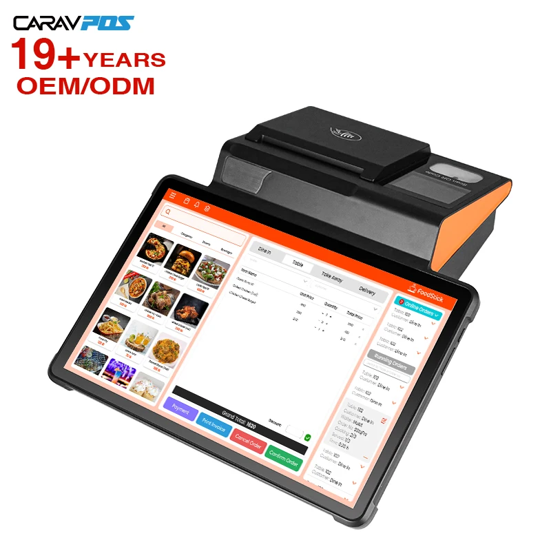 11'' Order Payment Touch Screen Desktop Android 13 Pos Nfc Card Reader ...
