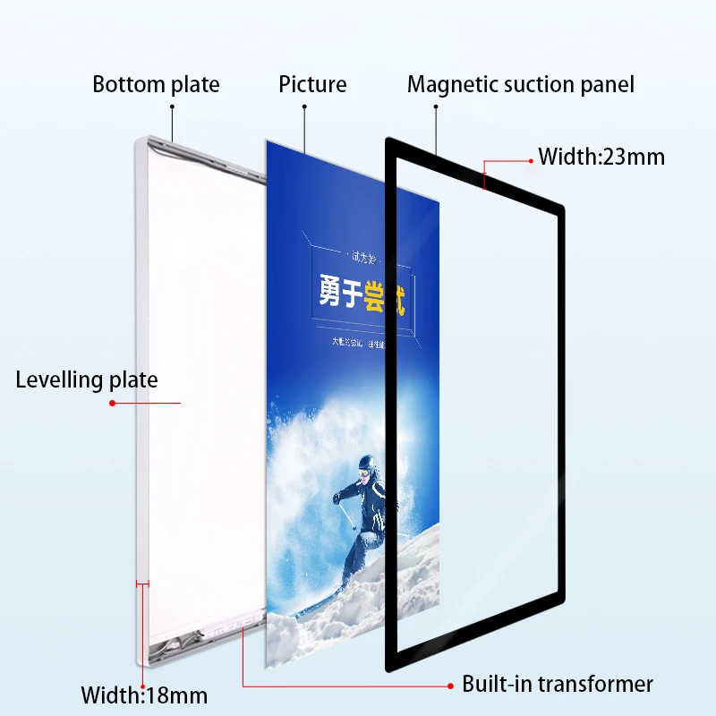 Aluminum Light Box Window Display A0/a1//a2/a3 Size Poster Frame Snap Ultra Thin Advertising ...