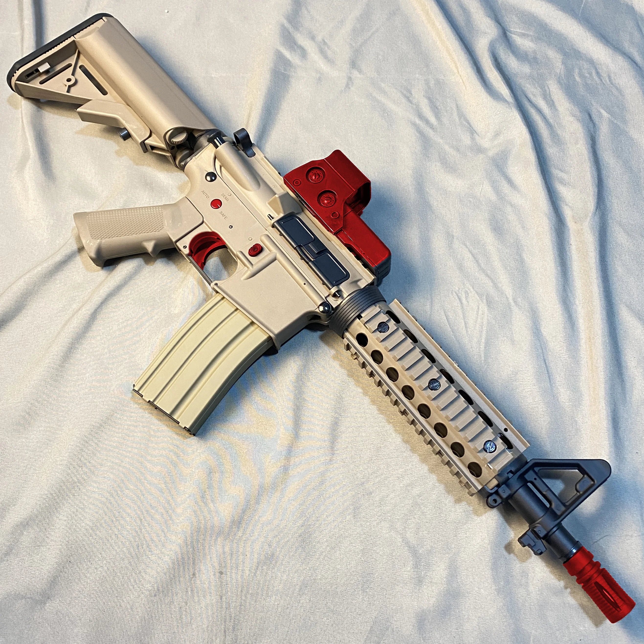 Nylon M4 Cqb Assault Rifle Metal Gear Electric Splatter Gel Ball ...