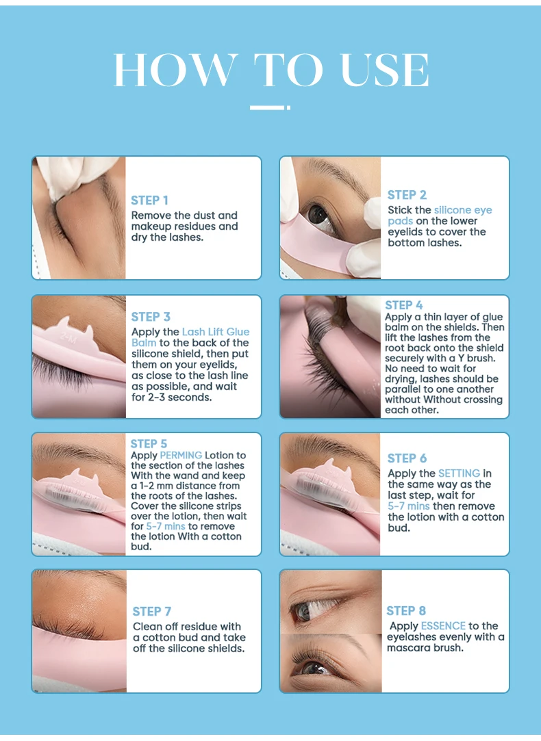 Soft Flashing Lash Lift Silicone Ribbon Transparent Lash Covers Compensator Reusable Glue Free ...