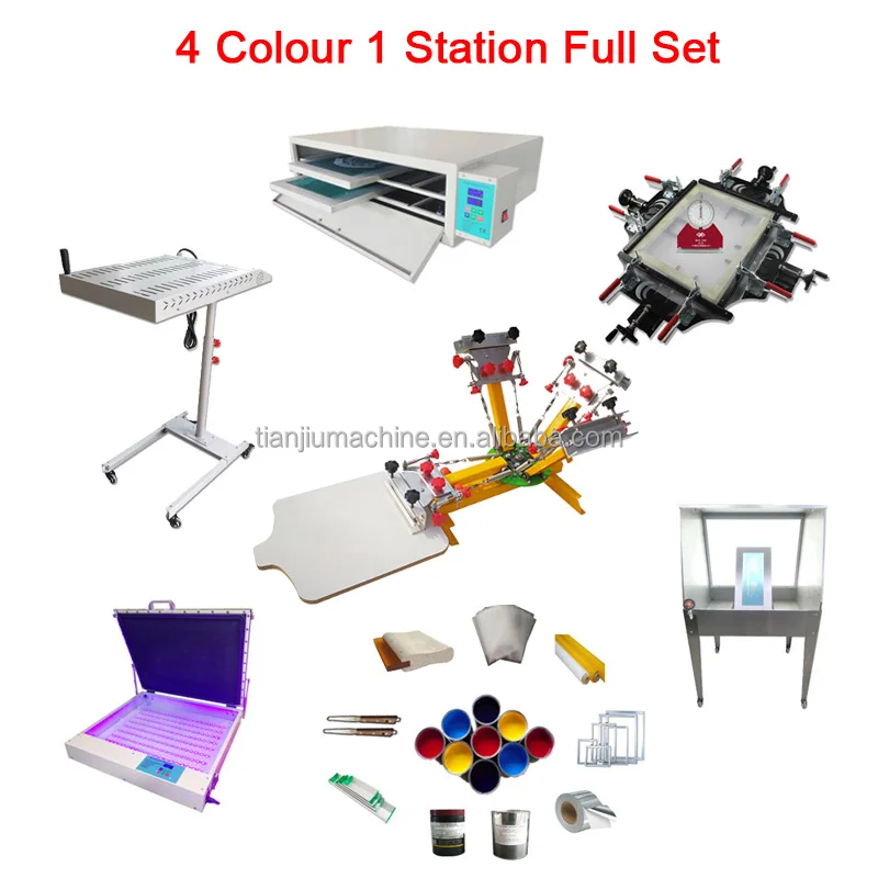 Manual Silk Screening Set Srigraphie DIY 4 Color 1 Station Silkscreen ...