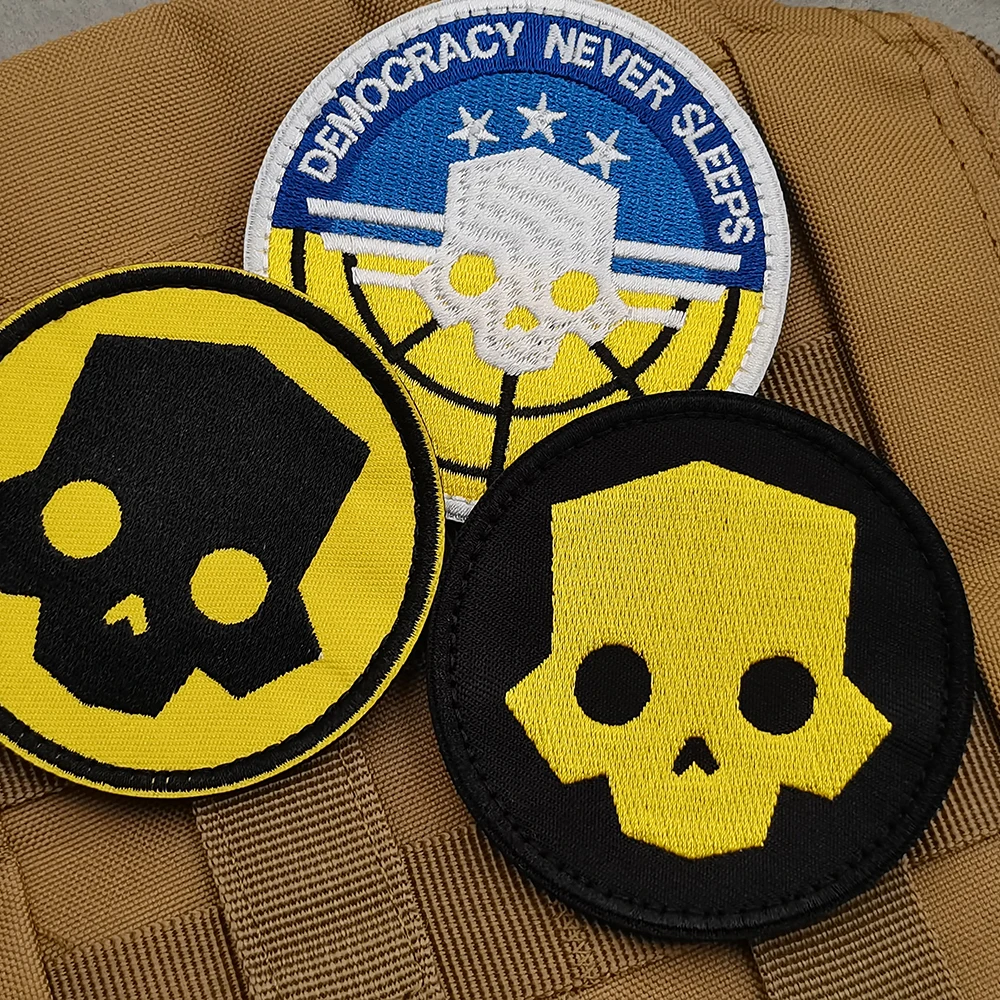 Helldiver 2 Embroidery Diver Round Skull Head Games Element Tactical ...