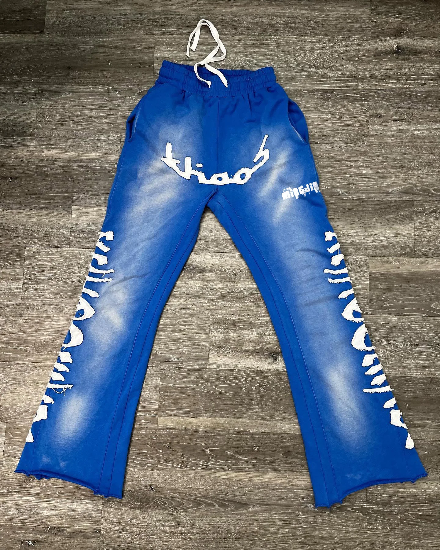 Custom Cotton Flare Sweat Pants Embroidery Patch Sweatsuit Stacks Pants ...