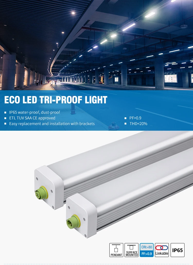 Surface Mounted 4ft 60w 8ft 120w Double Cap Led Feu Antideflagrant With ...