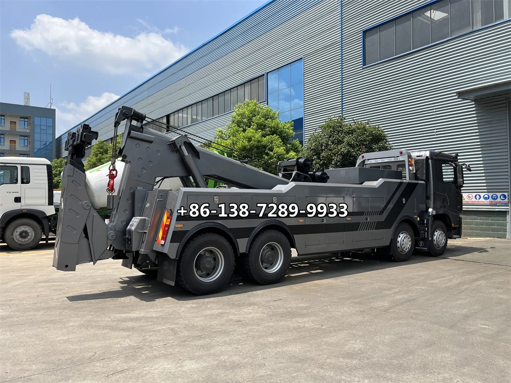 Shacman Heavy Duty Flatbed Sliding Rotator Tow Truck Towing Wrecker ...