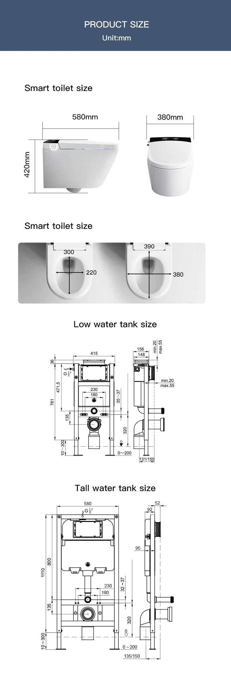 Smart Toilet with Automatic Bidet and Flush - Watermark Electric WC ...