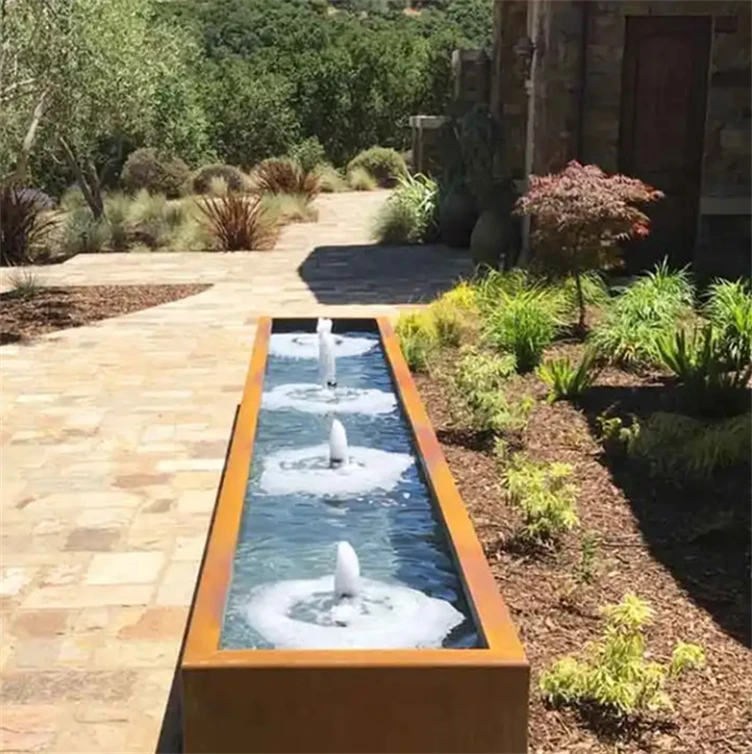 Decorative corten steel fire pit pool fountain waterfall fire bowl ...