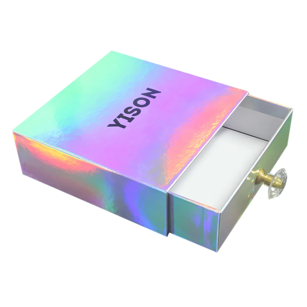 Custom Sparkly Holographic Package Holo Small Pull Out Drawer Box ...