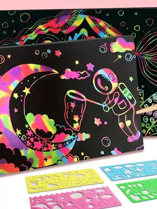 Scratch Rainbow Art For Kids Magic Scratch Off Paper Children Art ...